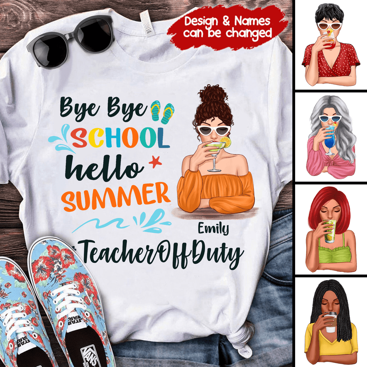Bye Bye School Hello Summer - Personalized Custom T Shirt - Summer Bre ...