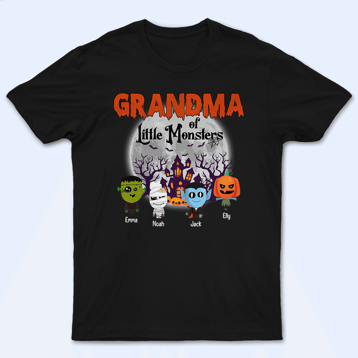 Grandma Of Little Monster - Personalized Custom T Shirt - Halloween, L ...