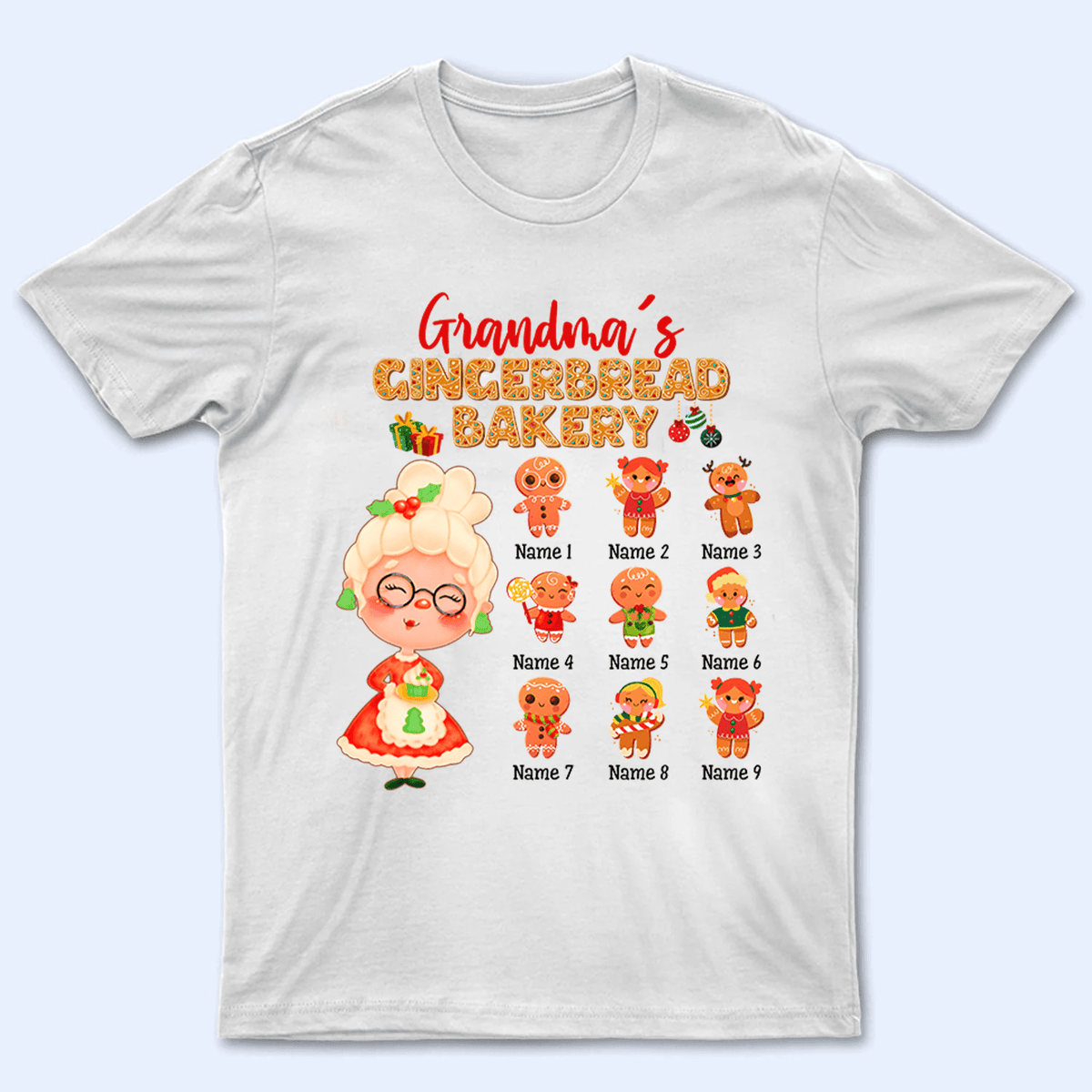 Grandma's Gingerbread Bakery - Personalized Custom T Shirt - Birthday, - Suzitee Store